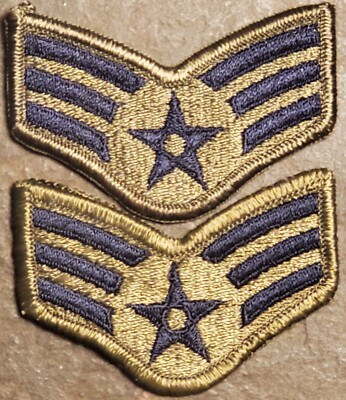 Pair US AIR FORCE E-4 SENIOR AIRMAN USAF RANK 3×2" STRIPES Female ...