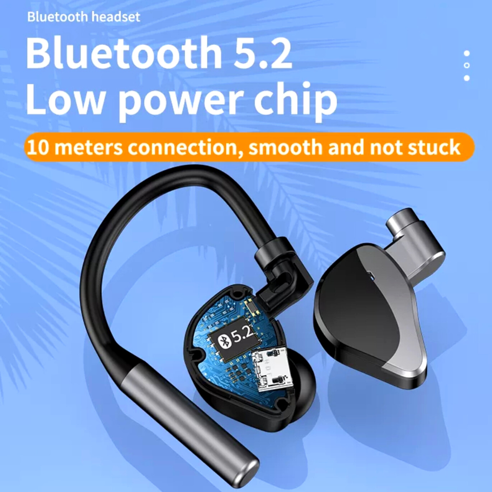 Wireless Bluetooth 5.2 Earpiece Headset Driving Trucker Earbuds Noise ...