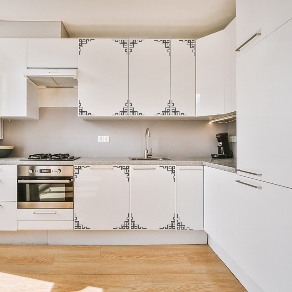 4 Pcs Living Room Cabinet Corner Decals Sticker Mirror Decoration ...