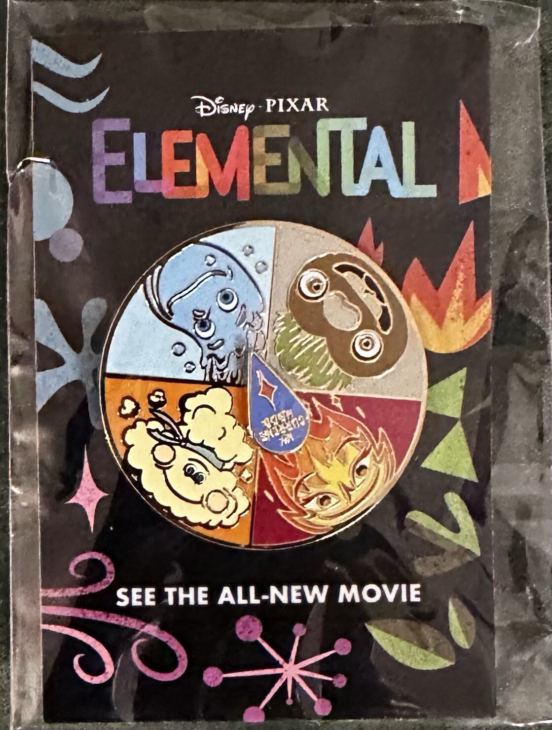 Disney Movie Elemental Insiders DMI Exclusive spinner pin Fire Ember ...