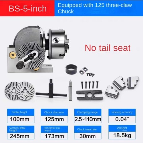 Dividing Head BS-0 5 Inch 3 Jaw Chuck Precision Semi Universal Dividing ...
