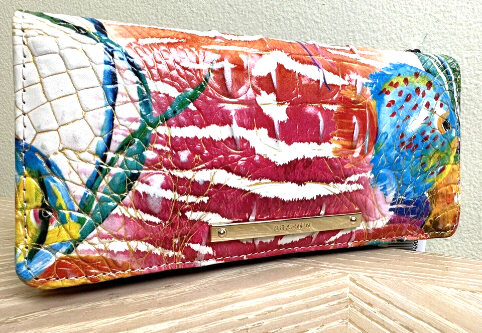 BRAHMIN ADY SEALIFE TROPICAL FISH REEF PRINT RED WHITE BLUE MULTI ...