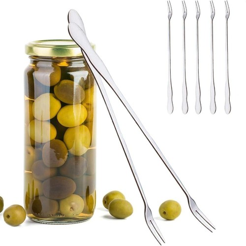 5Pcs 8 Inches Olive Fork Long Handle Pickle Grabber Cocktail Fork for ...