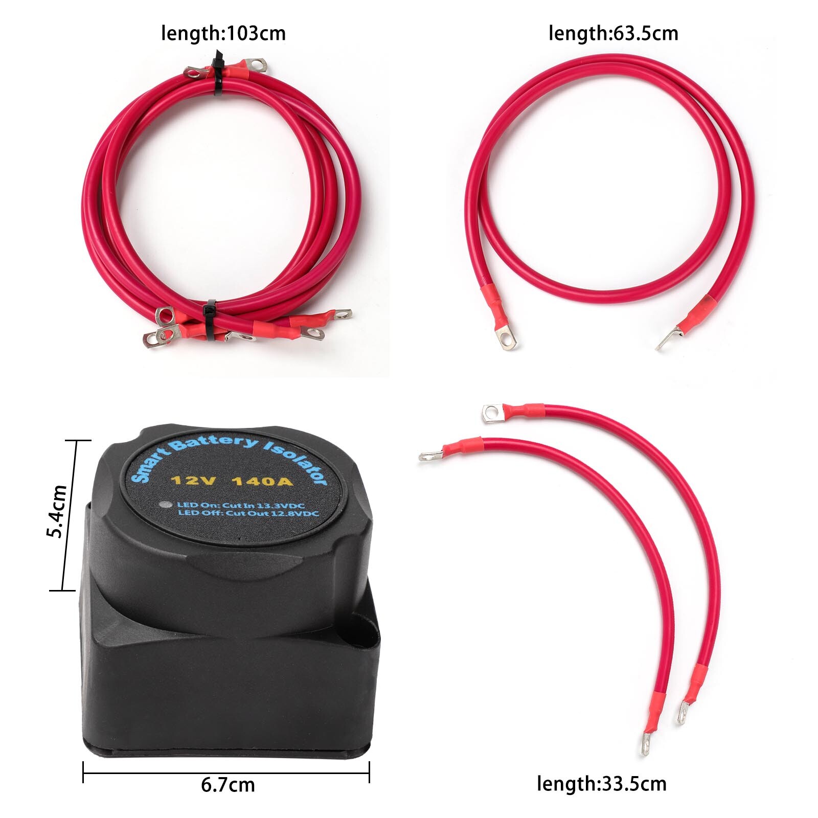 1m Ready Made Split Charge Relay Kit 12v 140 AMP VSR 110Amp Lead T4 T5 ...