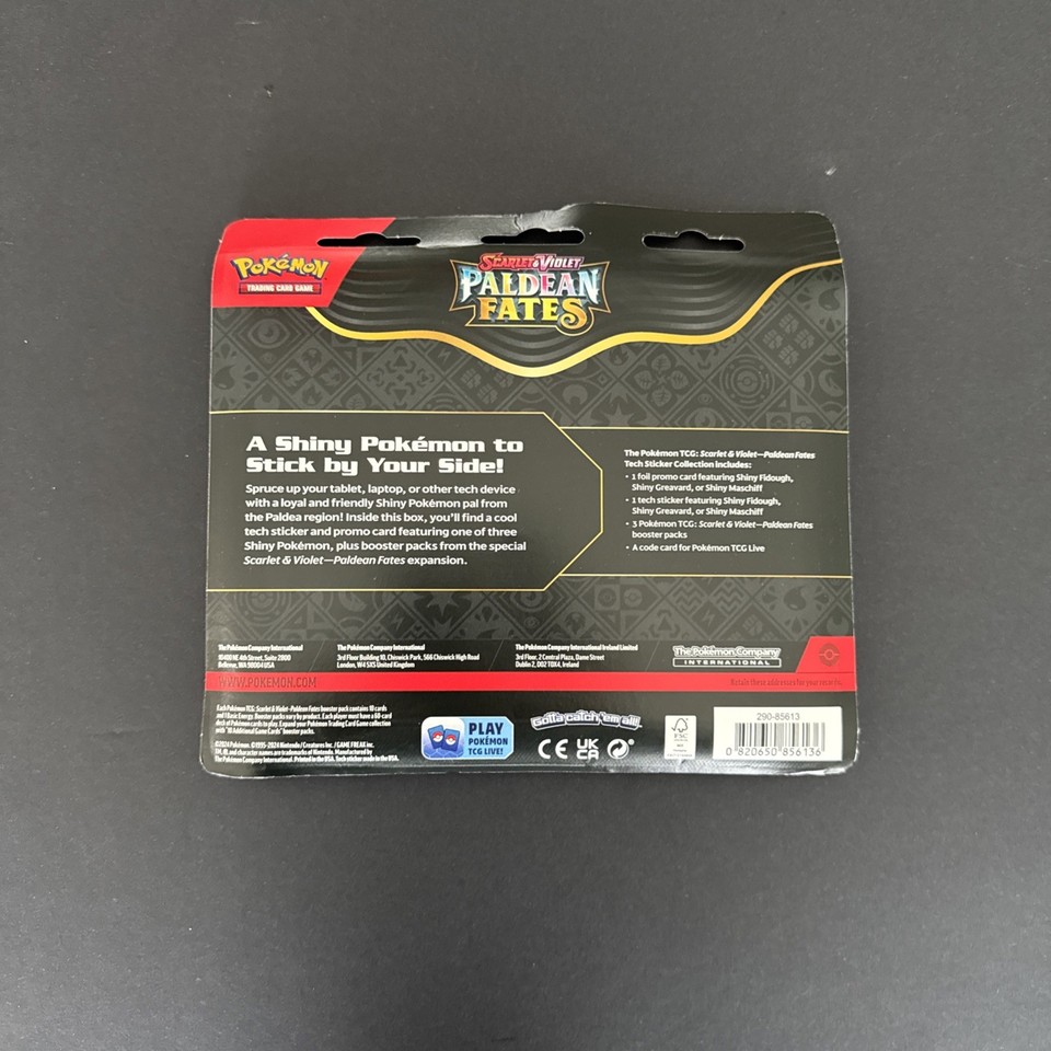 Pokemon TCG Paldean Fates Tech Sticker Collection 3 Pack - Fidough ...