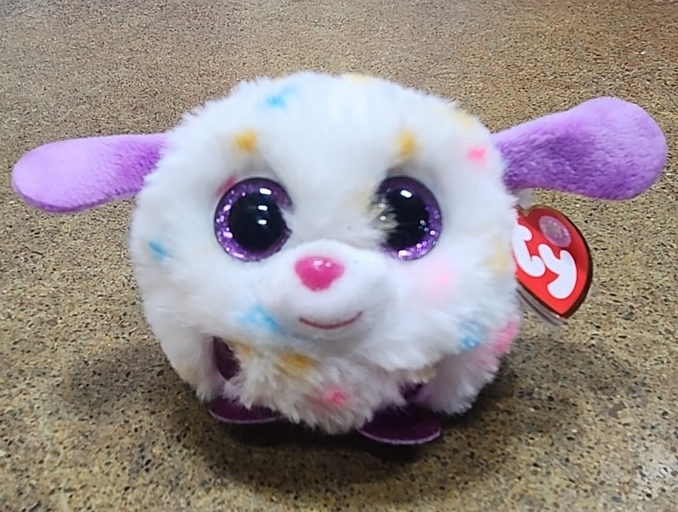 TY Puffies/MUNCHKIN the Multicolored Spotted Dog (4 inch) MWMTs Stuffed ...