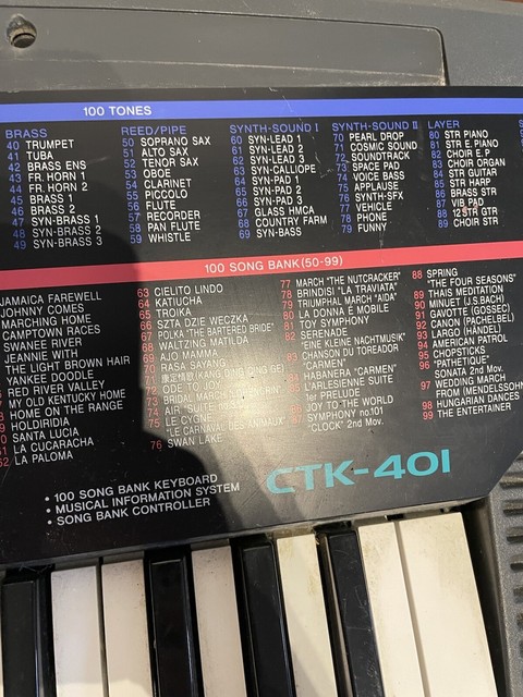 Casio Ctk-401 Keyboard Synthesizer 49 Keys 100 Sounds & Rhythms With AC ...