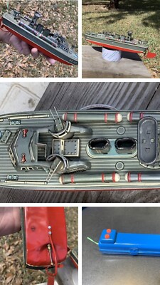 Vintage Toy Military Pt107 Boat,Tin Litho Japan, Battery Operated,MARX ...