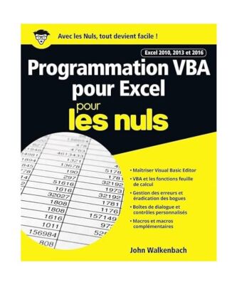 Programmation VBA pour Excel 2010 et 2013 pour les Nuls, Walkenbach, John | eBay