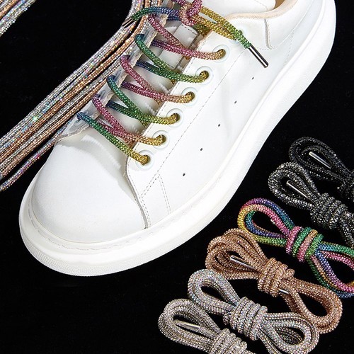 Braiding Strap Sneakers Laces Rhinestone ShoeLaces Shoe Laces Bright ...