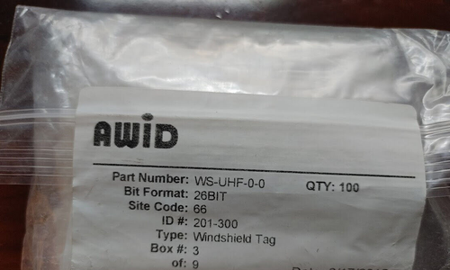 RFID UHF 26-Bit Windshield Tags AWID WS-UHF-0-0 LR-2000 & LR-3000 | eBay