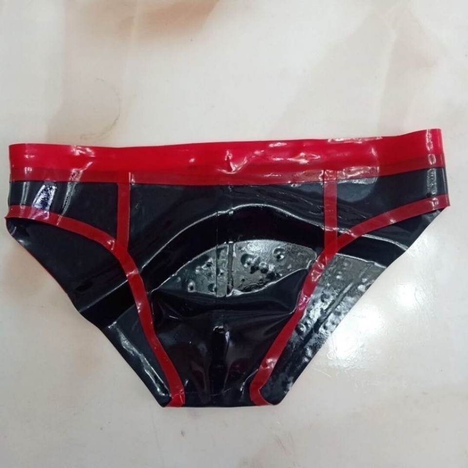 US Men's Latex Rubber Tight fitting Shorts Bulge Enhanced Briefs ...