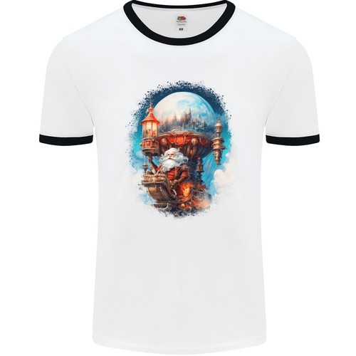 Santa Claus Lapland Sleigh Mens Ringer T-Shirt | eBay