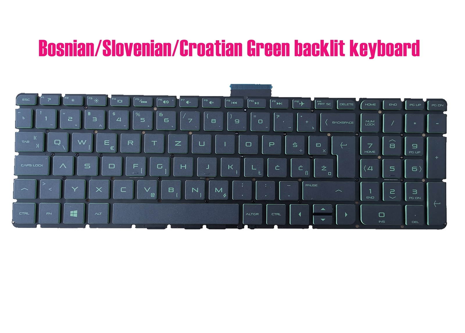 Bosnian/Slovenian/Croatian keyboard for HP Gaming 15-AK NSK-CW6BQ 9Z ...