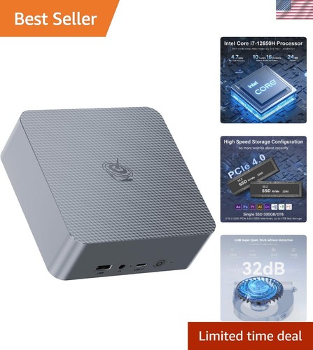 High-Performance Mini PC with Intel i7, 32GB RAM, and 1TB PCIe SSD - 4K ...