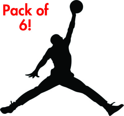 PACK OF 6 Air Michael Jordan Jumpman Logo 4" VINYL DECAL MJ Die Cut ...
