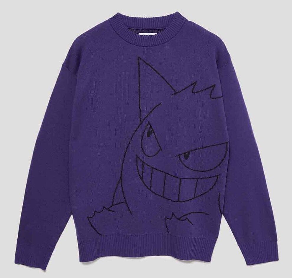graniph Pokemon Gengar Jacquard Knit Purple Unisex New Product Japan ...