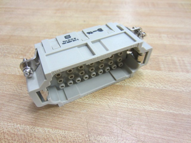 HARTING Han 32 EE M C 32 Pin Connector Head 16 a 500 V 6 KV 3 for sale ...