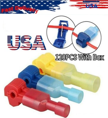 T-Tap Splice Wire Connector Insulated Spade Electrical Crimp Terminals ...