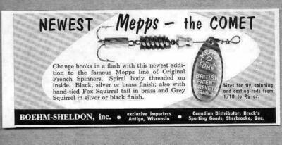 1956 Print Ad Mepps Comet French Spinner Fishing Lures Antigo,WI | eBay