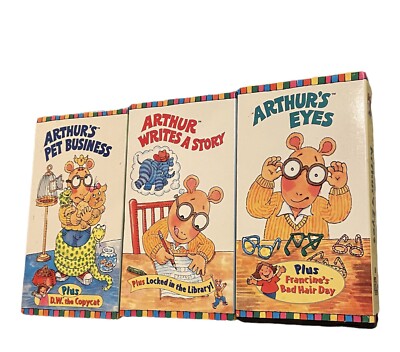 Arthur VHS Lot of 3 - 1997- Arthur’s Eyes, Arthur Writes A Story, Pet ...