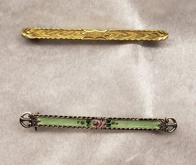 ESTATE Vintage Bar Pins Sterling Silver & Gold Tone | eBay