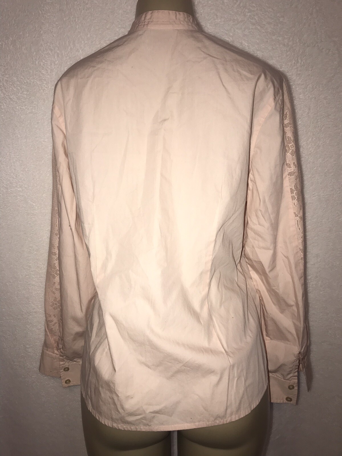 J. JILL Peach Mandarin Style Collar Button Up Shirt T… - Gem