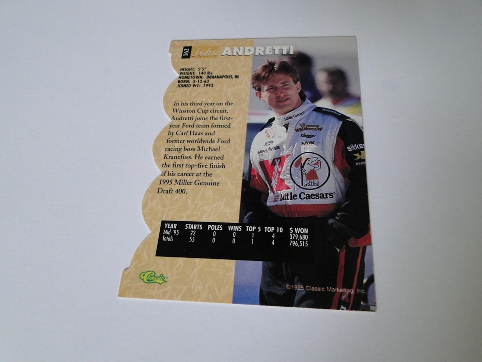 1995 Classic Five Sport Silver Die Cuts John Andretti Card #162 | eBay