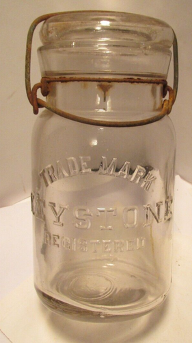 vintage pint fruit jar-Keystone trade mark -lid-Diamond Fruit Jar ...