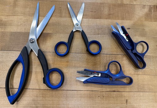 SET OF 4–KRETZER FINNY GERMANY SCISSORS 8” and 5” & HERITAGE THREAD ...