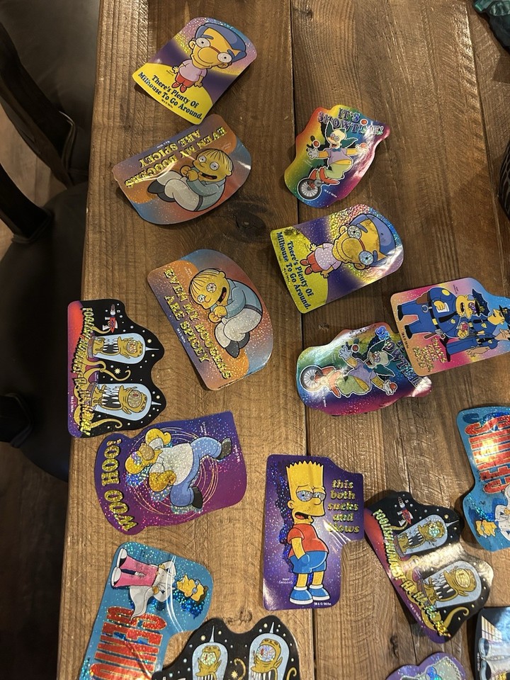 Lot 50 The Simpsons Prism Vending Machine Sticker Foil 2006 Damage Read ...