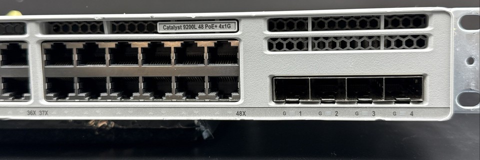 CISCO C9200L-48P-4G-E 48x RJ-45 Gigabit 4x SFP Network Switch /w 1x PSU ...