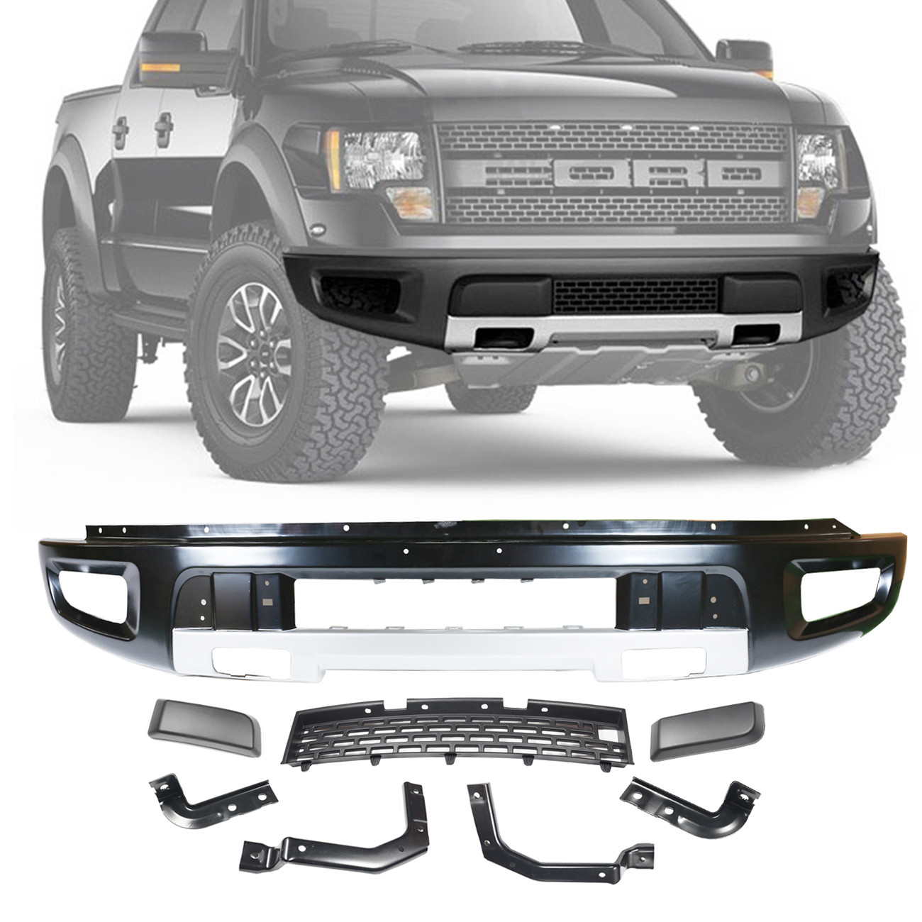 8+Pcs+Front+Bumper+Grille+Kit+Fits+Ford+F-150+SVT+Raptor+10+-+14 ...