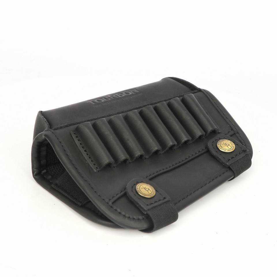 TOURBON Leather Shooting Rifle Cheek Rest Comb Riser Ammo Holder Cover ...