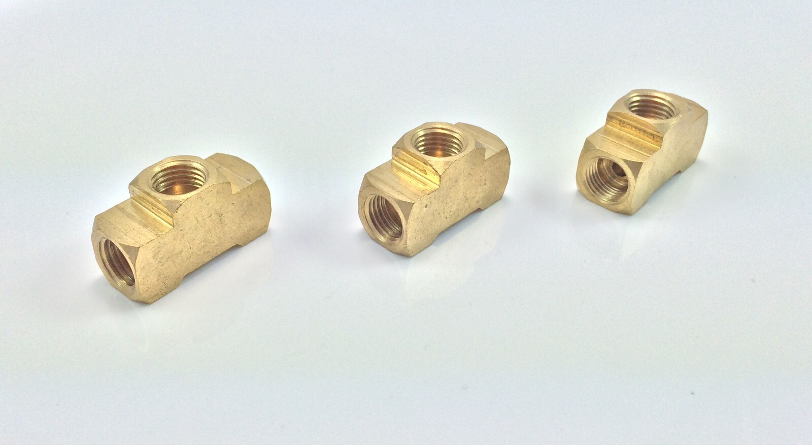 Inverted Flare Female Brake Line Tee, 3/16" Tube, All Ports 3/8"-24 ...