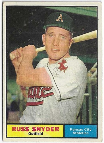 1961 Topps Baseball Russ Snyder #143 Kansas City Athletics Outfield | eBay