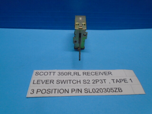 Scott 350R RL Receiver Slide Switch S2 2P3T TAPE 1 3 Position P/N ...