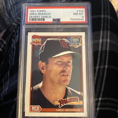 1991 Topps Desert Shield #109 GREG RIDDOCH PSA 8 PADRES | eBay