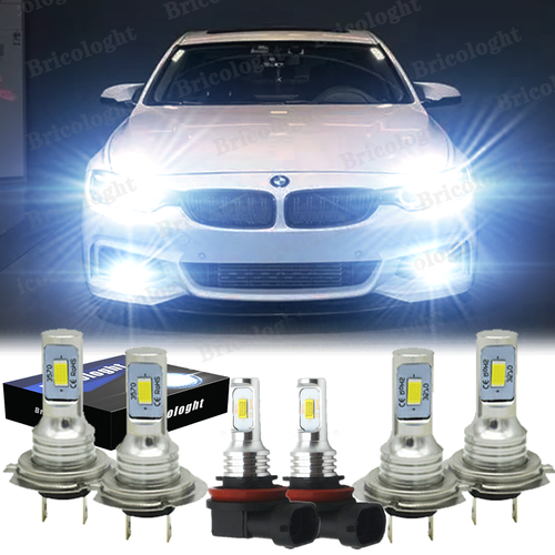 For BMW 328i 2007-2016 6x Bulbs LED Headlights Hi/Low Beams + Fog ...