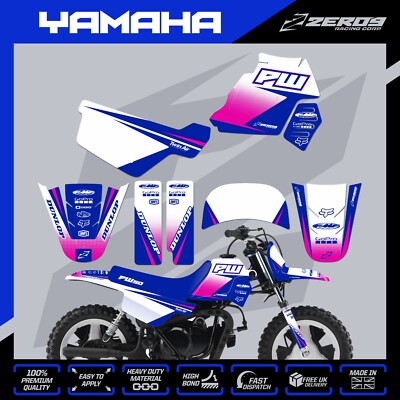 YAMAHA PW 50 GRAPHICS KIT PEEWEE DECAL MINI BIKE STICKER FAZE BLU/PNK ...