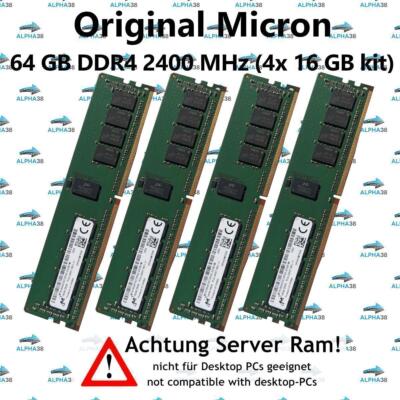 Micron 64 GB (4x 16 GB) ECC DDR4-2400 SuperServer 2028R-C1R4+ Server ...