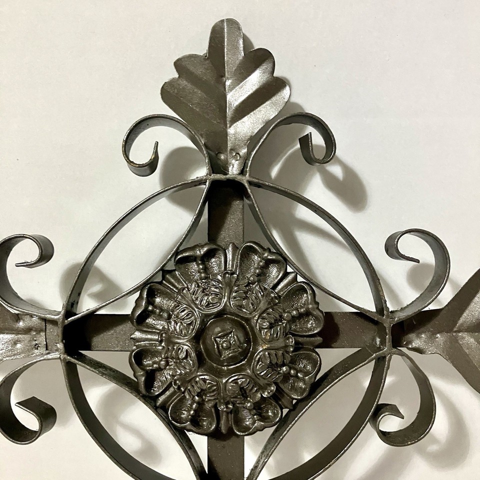 Hanging Decorative Metal Cross Wall Sconce Candle Holder Rustic Gothic ...