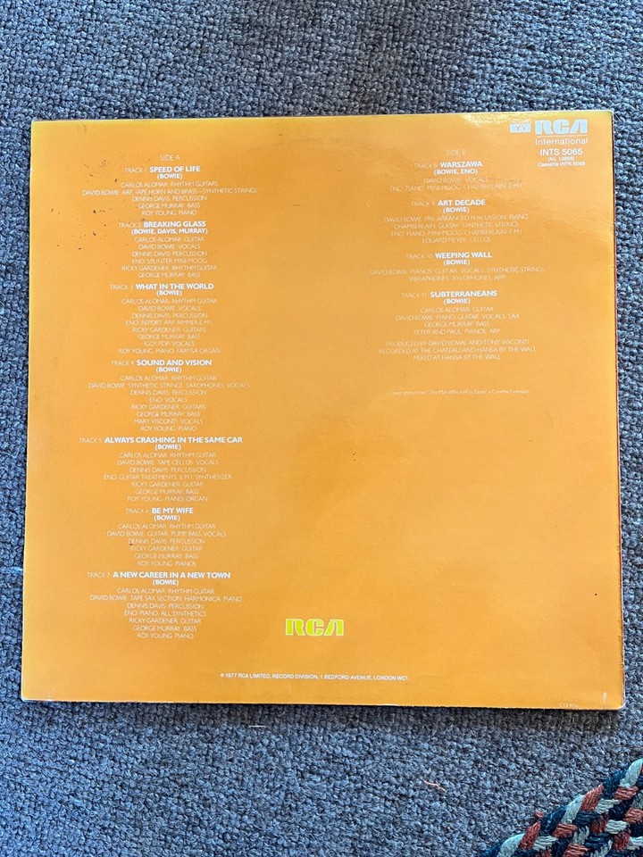 DAVID BOWIE Low RCA ORIGINAL UK 1ST PRESS 1977 VINYL LP | eBay UK