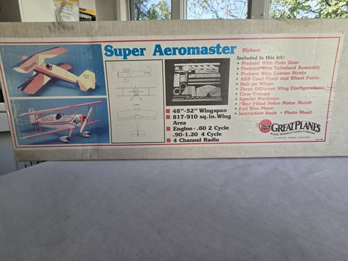 Great Planes SUPER AEROMASTER R/C Model Kit 52" Span .60-1.20 COMPLETE ...