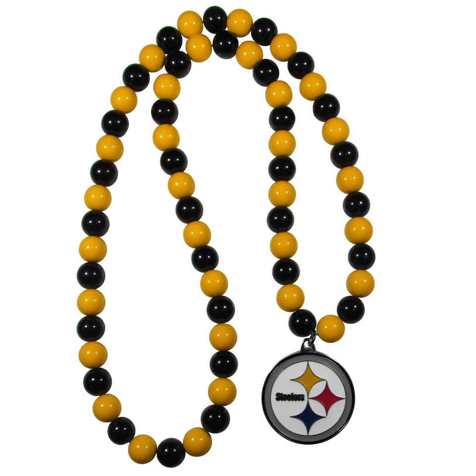 Pittsburgh Steelers Fan Bead Necklace w/ Team Logo - NFL Football | eBay