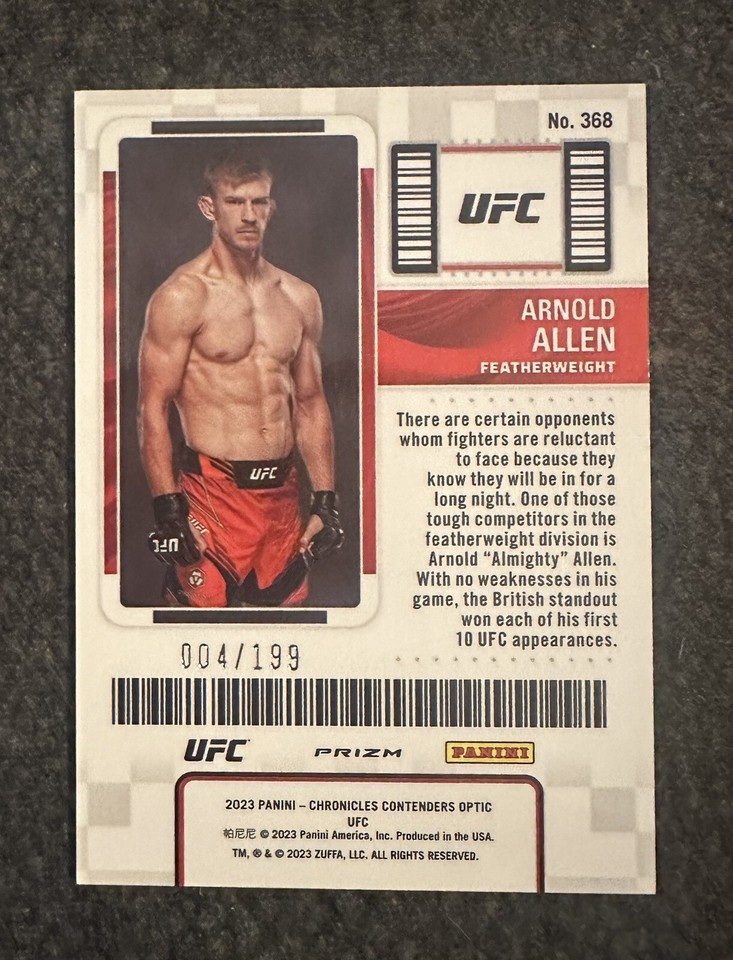 2023 Contenders Optic Arnold Allen Season Ticket Red /199 | eBay