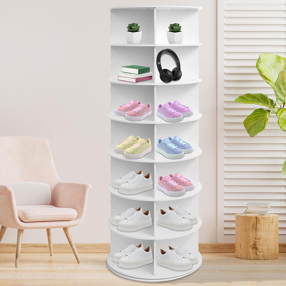 4-7 Tier Rotating Shoe Rack 360 Degree Spinnings Shoe Tower Rack Book ...