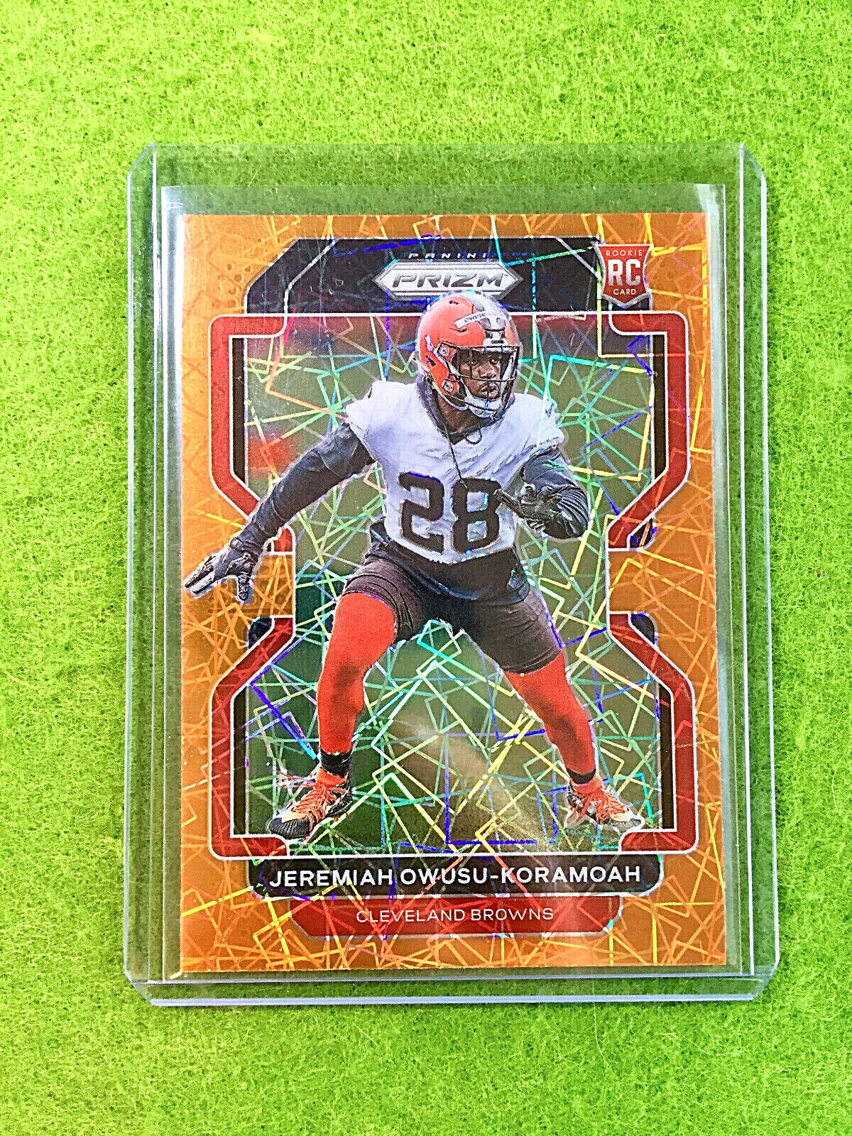 JEREMIAH OWUSU-KORAMOAH ORANGE PRIZM LAZER ROOKIE CARD BROWNS 2021 ...