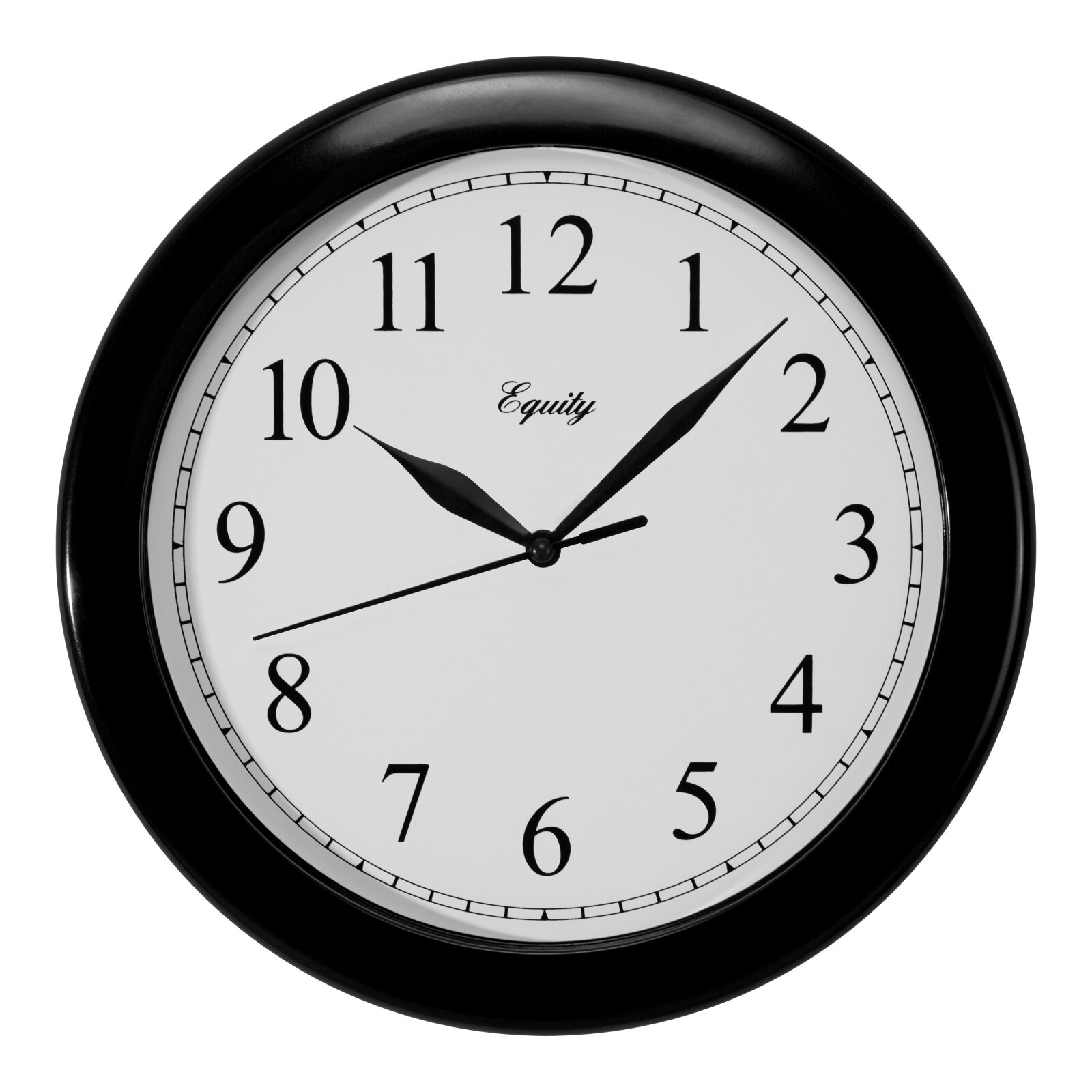 25203 Equity by La Crosse 10" Plastic Analog Wall Clock - Black | eBay