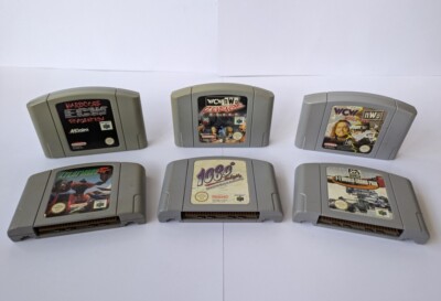 Nintendo 64 N64 Games Bundle WWF Wrestling 3X, Racing Games 2X & Lylat ...